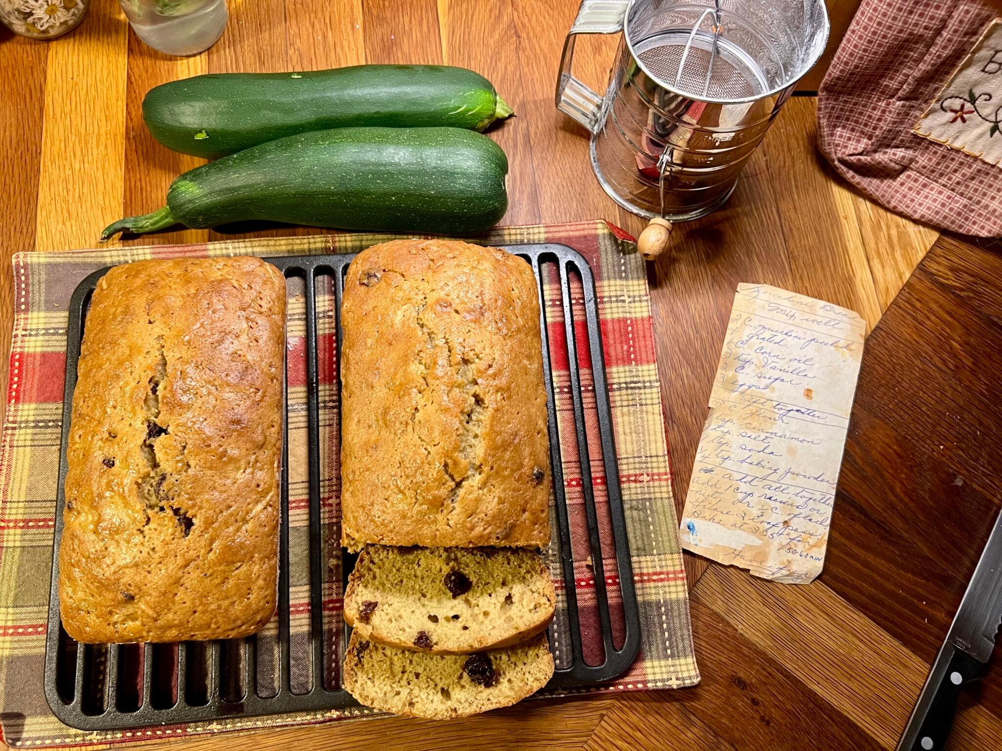 Old Fashioned Zucchini Bread (from a Handwritten Recipe Card)